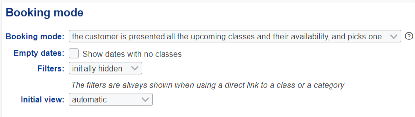 Booking page layouts (booking modes for the customer interface) – Bookeo