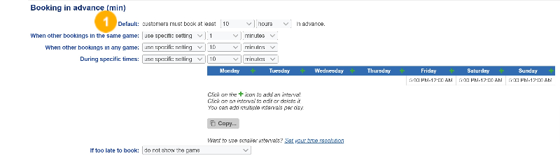 Booking limits: how max. and min. in advance customers can make a ...