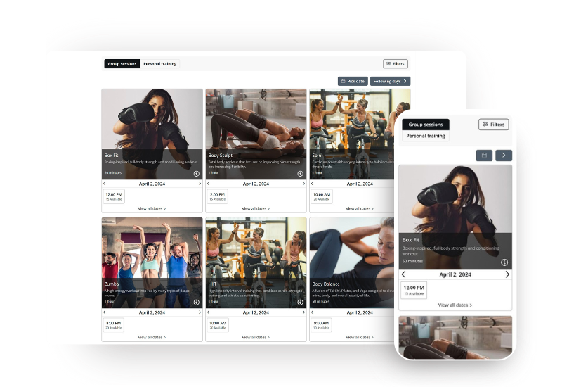 Booking modes for the customer interface - Bookeo Classes and Courses ...