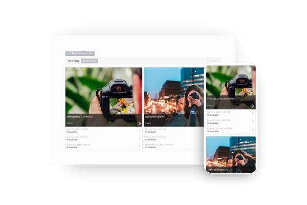 Booking page layouts (booking modes for the customer interface) – Bookeo