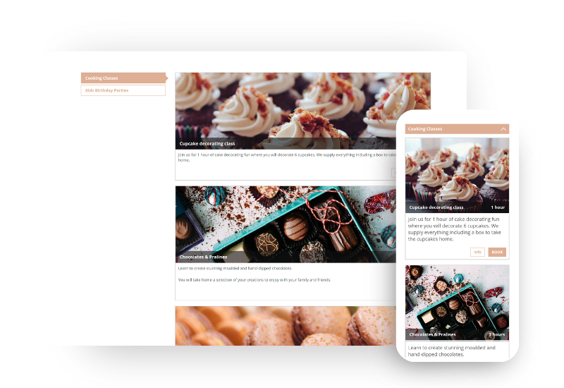 Booking page layouts (booking modes for the customer interface) – Bookeo