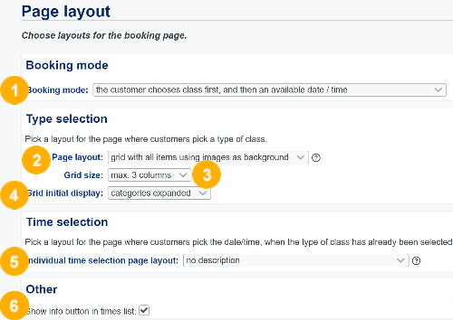 Booking page layouts (booking modes for the customer interface) – Bookeo