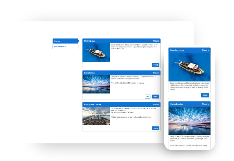 Booking page layouts (booking modes for the customer interface) – Bookeo