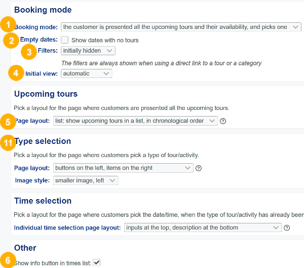 Booking page layouts (booking modes for the customer interface) – Bookeo