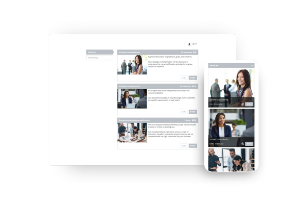 Booking page layouts (booking modes for the customer interface) – Bookeo