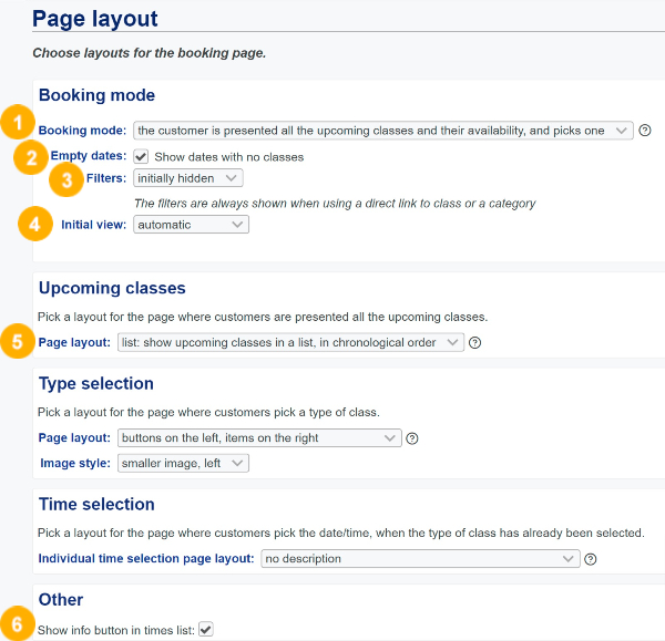 Booking page layouts (booking modes for the customer interface) – Bookeo