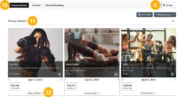 Booking page layouts (booking modes for the customer interface) – Bookeo