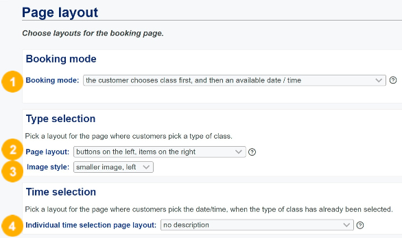 Booking page layouts (booking modes for the customer interface) – Bookeo