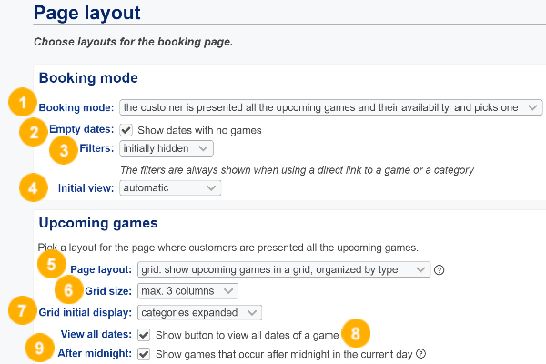 Booking page layouts (booking modes for the customer interface) – Bookeo