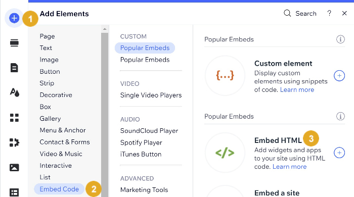 Integration in a Wix.com website – Bookeo